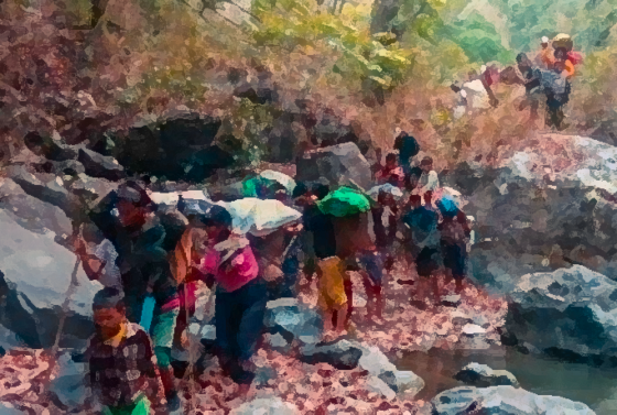 Suffering of the people fleeing the war